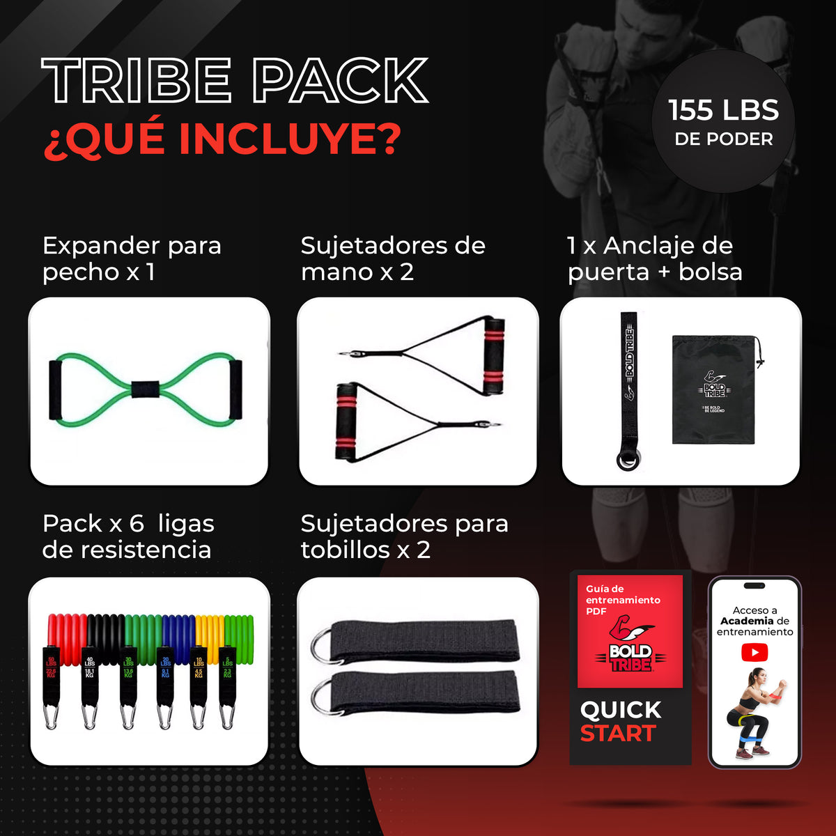 Set 14 Bandas De Resistencia Ligas Para Hacer Ejercicio Bold Tribe
